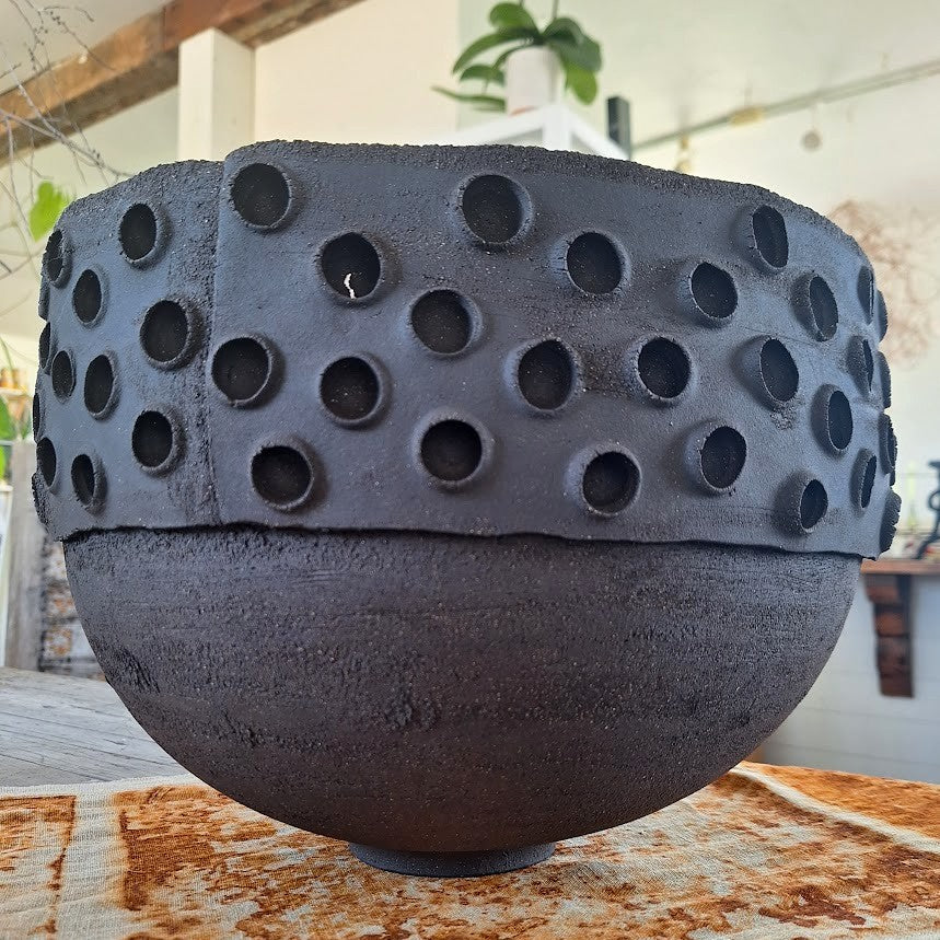 Carved Ceramic Vessel– Flax and Fire