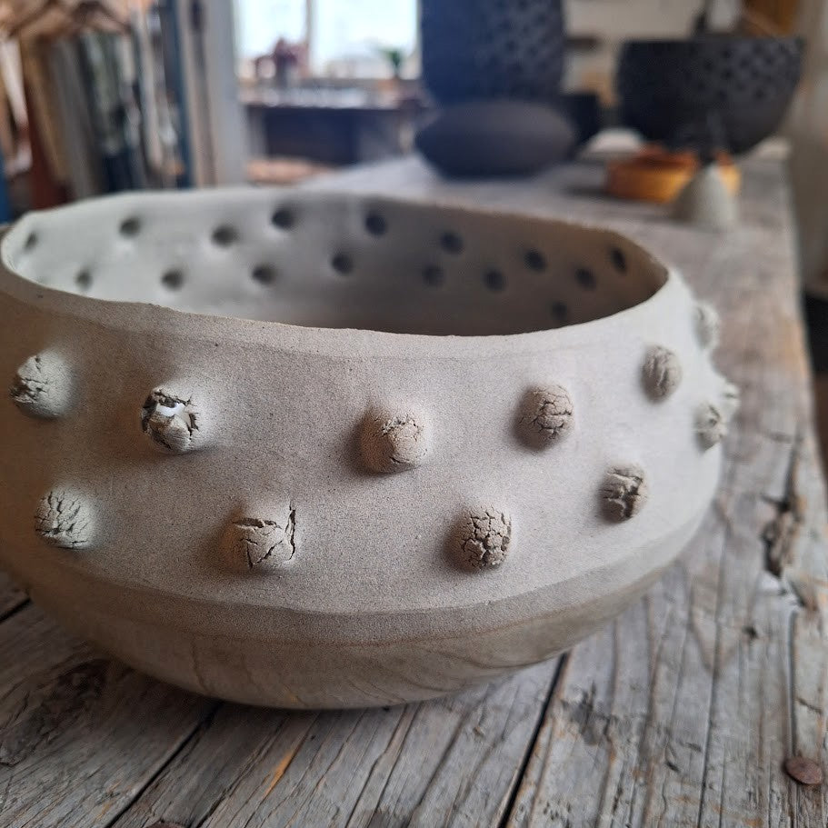 Textured Ceramic Bowl– Flax and Fire